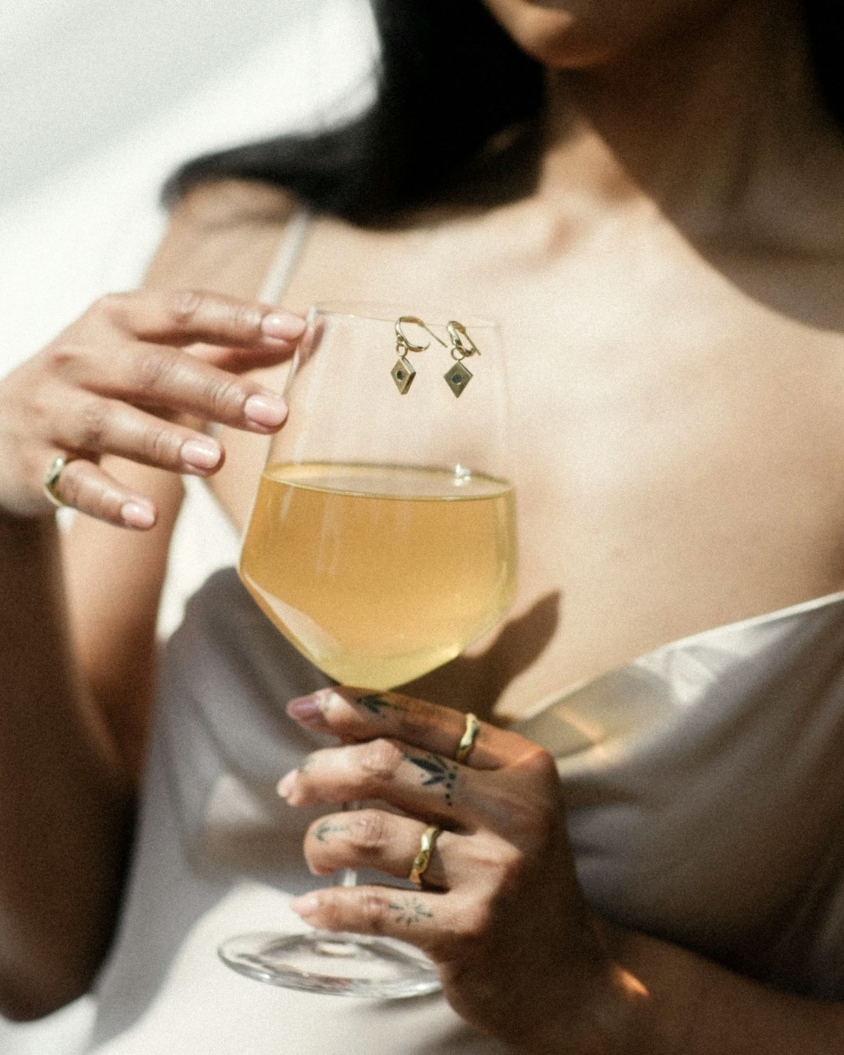 Lux + Lume Unda Hoops with Sapphire Charms | Garmentory