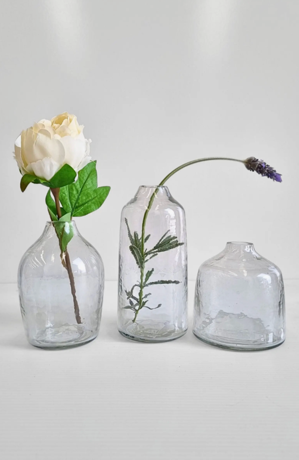 Creative Women S/3 Hammered Glass Bud Vases | Garmentory