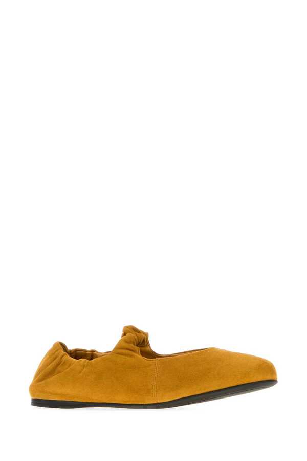 MIU MIU Mustard Suede Ballerinas - Whisky | Garmentory