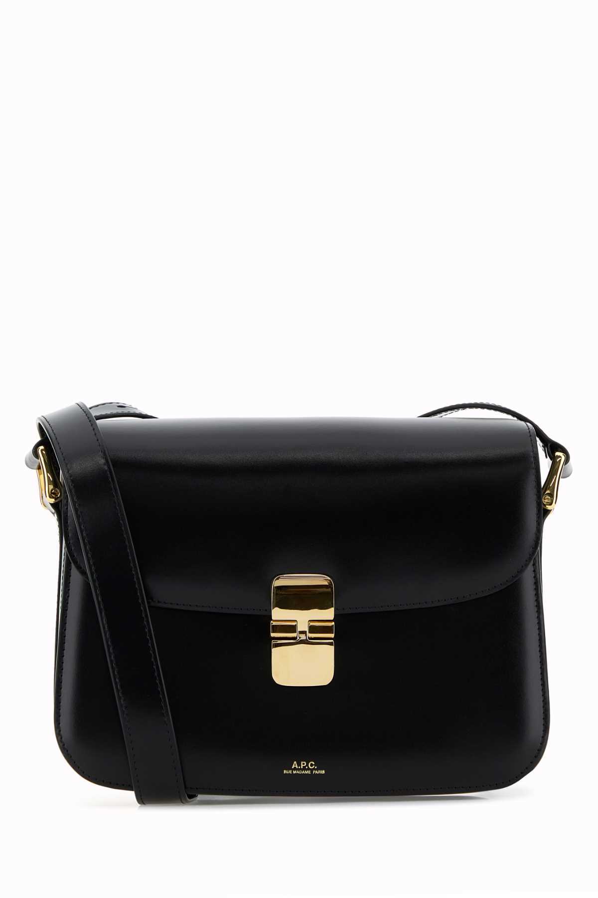 A.P.C. Grace Leather Crossbody Bag - Black | Garmentory