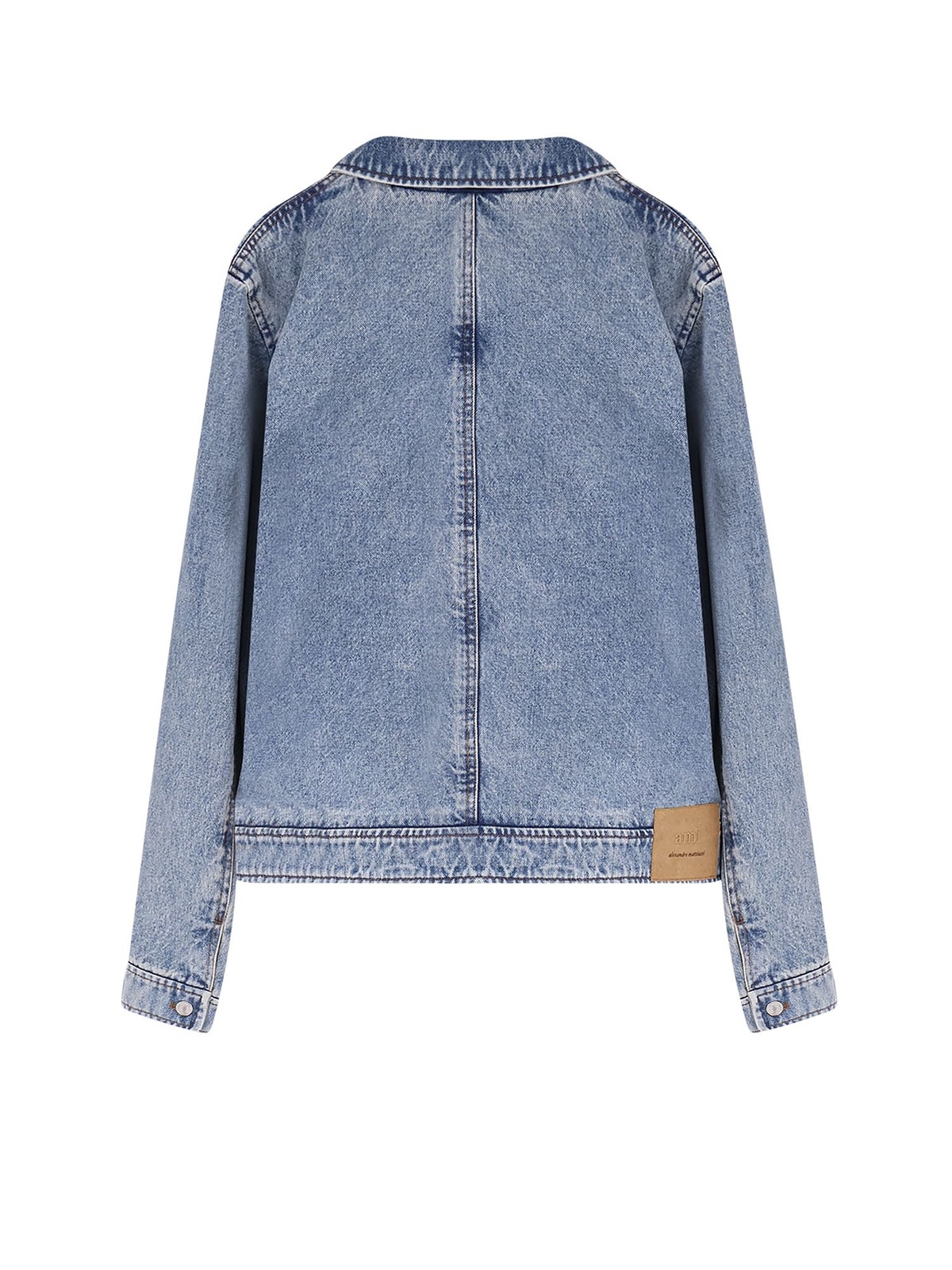 Ami Alexandre Mattiussi Denim Jacket With Iconic Logo On The Front ...
