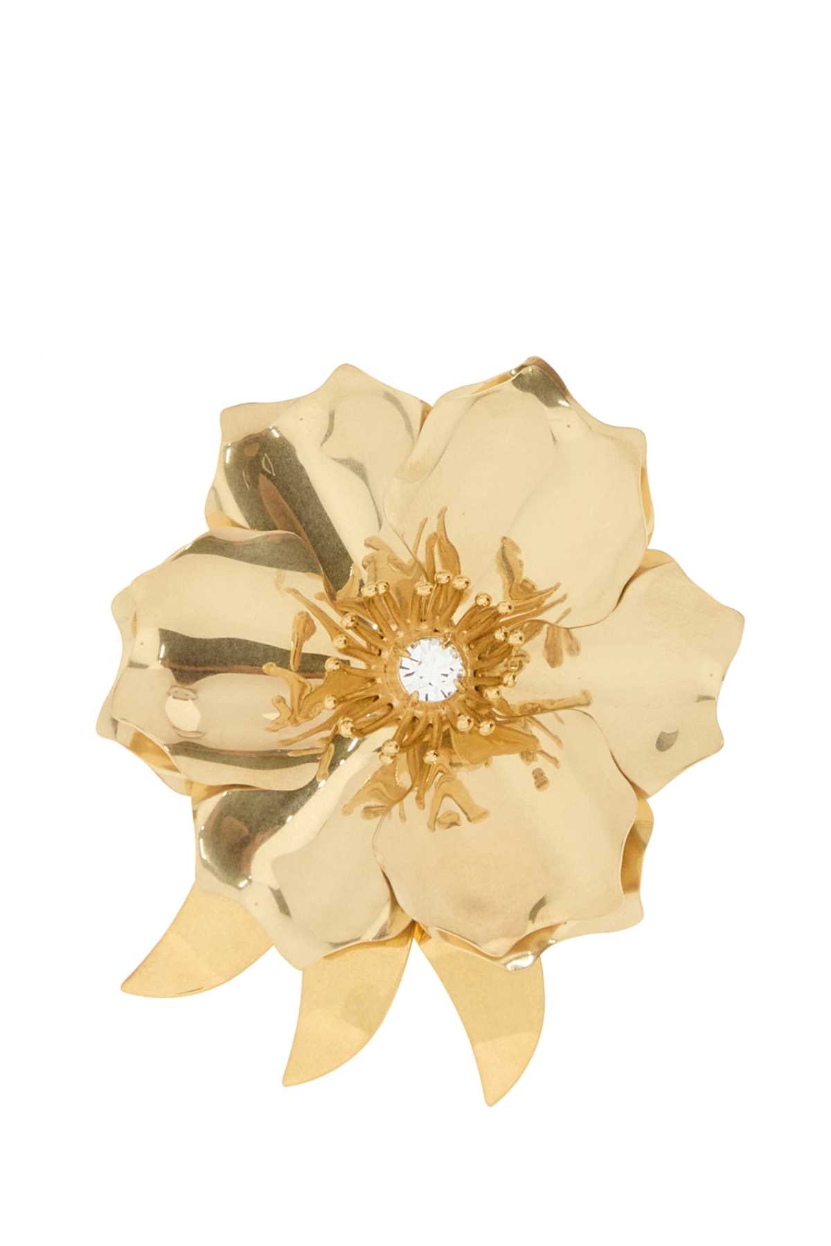 MIU MIU Gold Metal Pin Brooch - Oro+Crystal | Garmentory