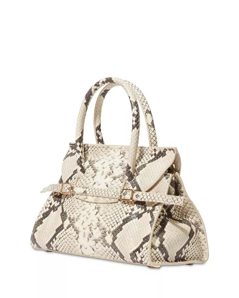 Jonathan Simkhai River Small Snake Embossed Leather Top Handle Bag ...