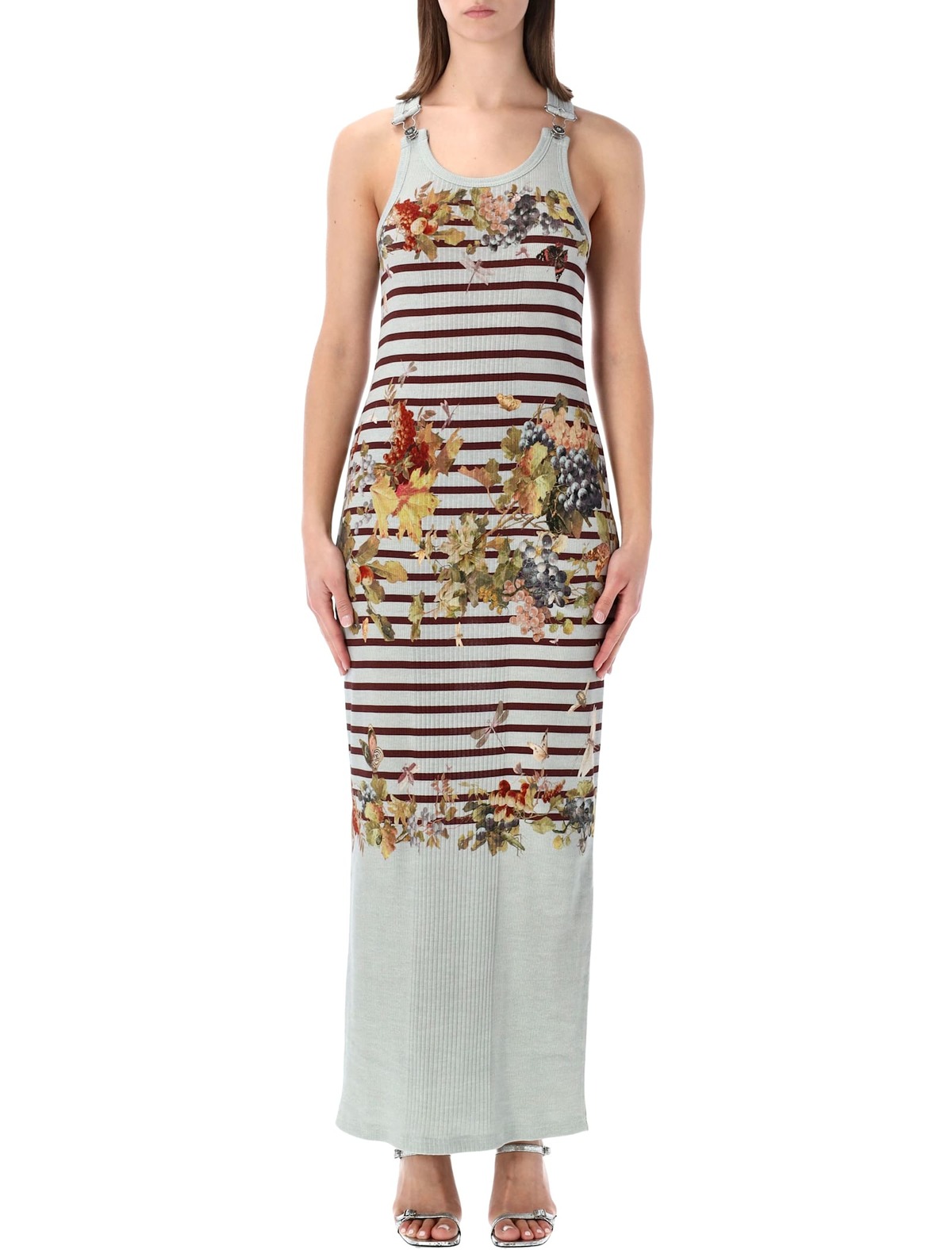 Jean Paul Gaultier Marinière Grape Tank Long Dress - Light Blue Multi ...