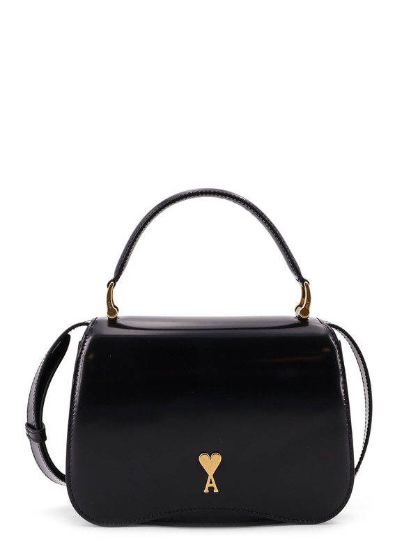 Ami Alexandre Mattiussi Leather Crossbody Bag With Monogram Logo ...