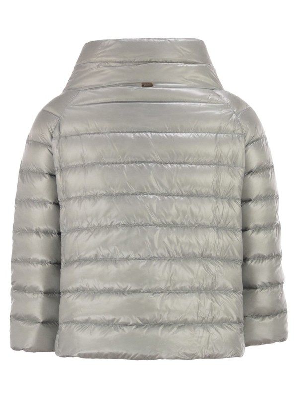 Herno Sofia Mini Cape With 3/4 Sleeves - Gray | Garmentory