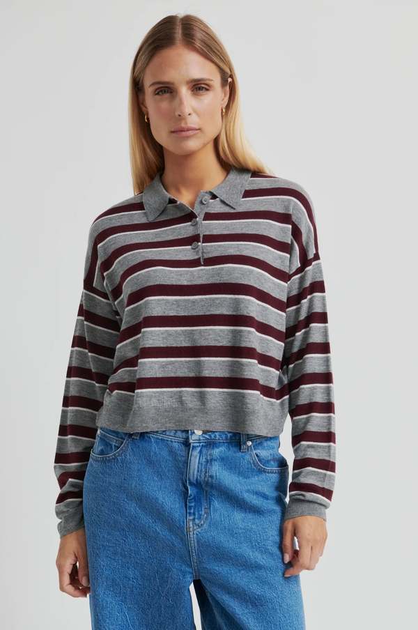 Second Female Miley Knit Rugby Collar Sweater | Garmentory