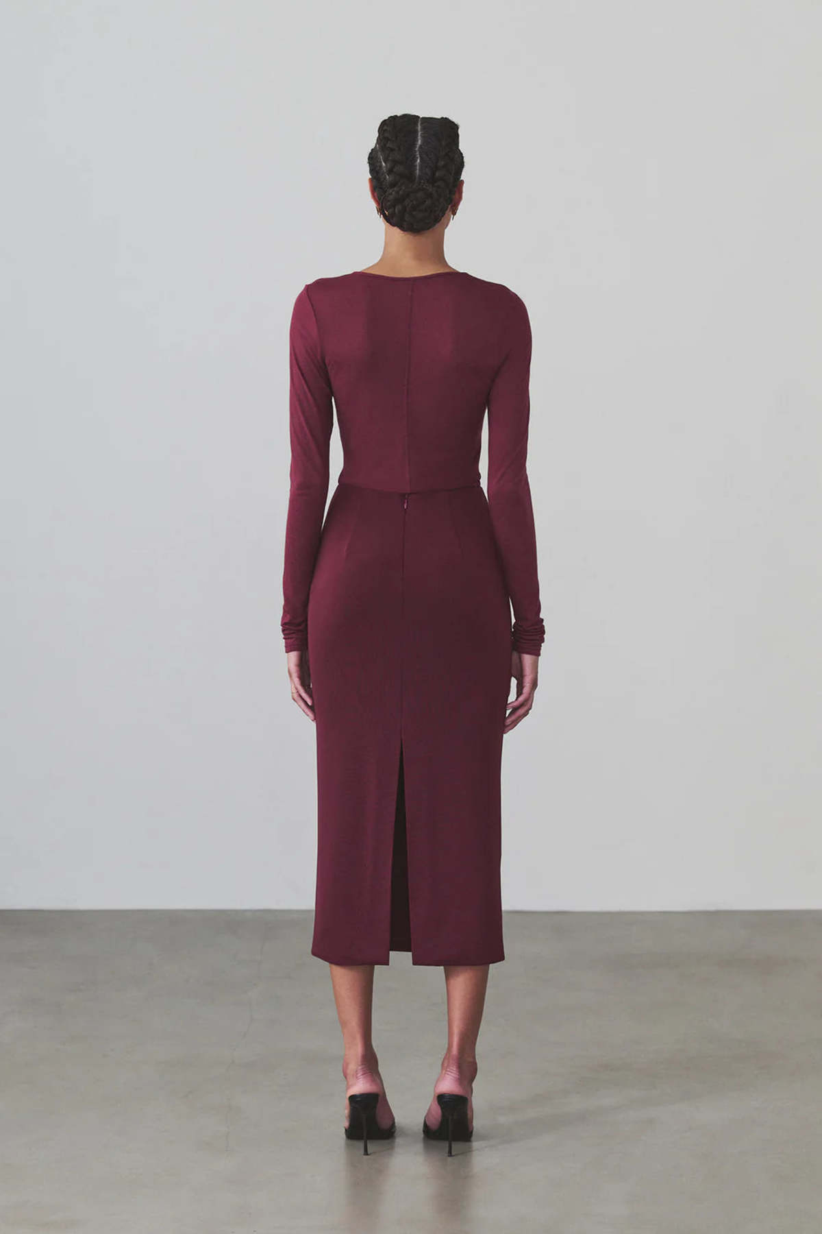 Artemis Diciero Dasha LS Slightly Sheer Top - Burgundy | Garmentory