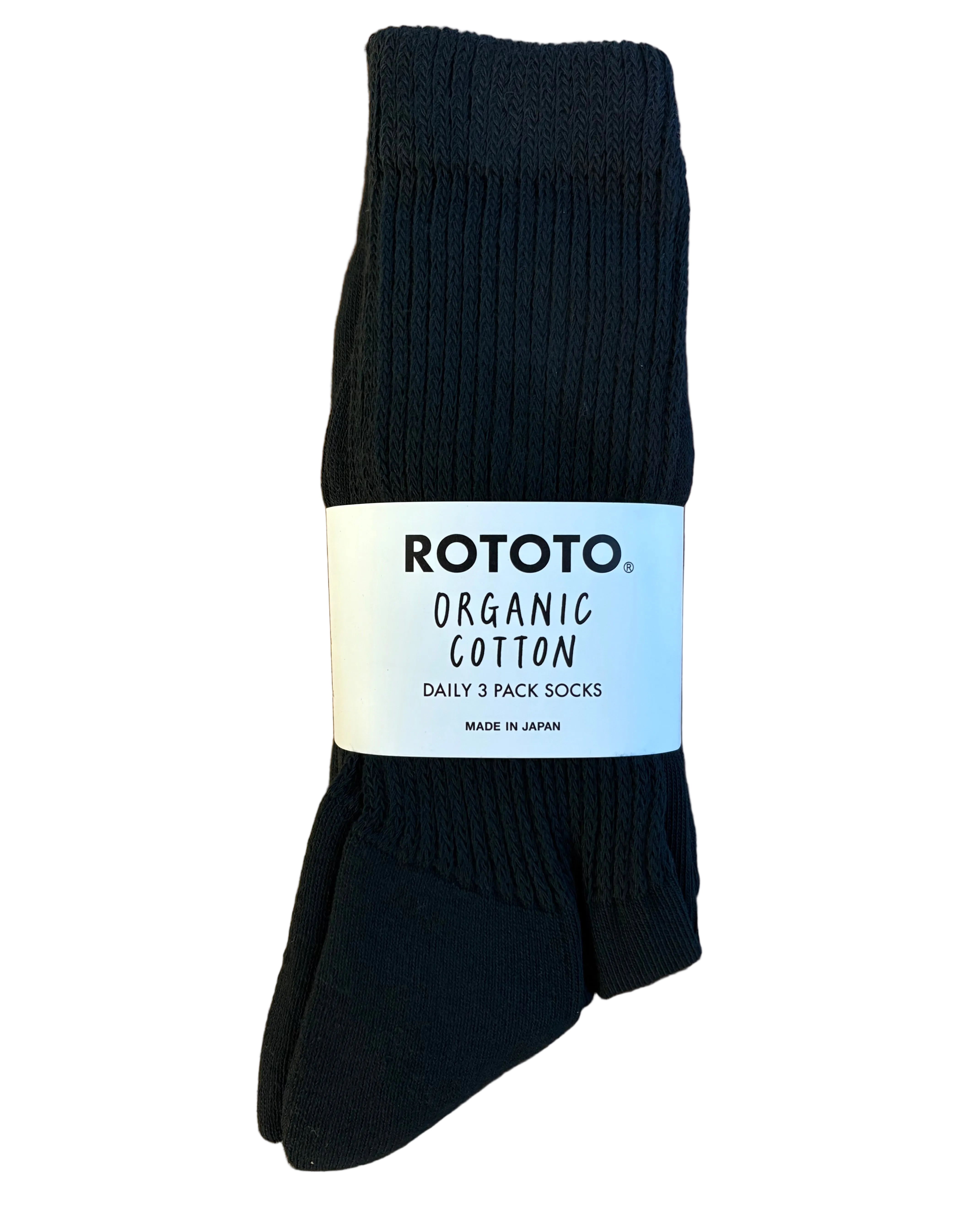 Rototo Organic Daily 3 Pack Crew Socks | Garmentory