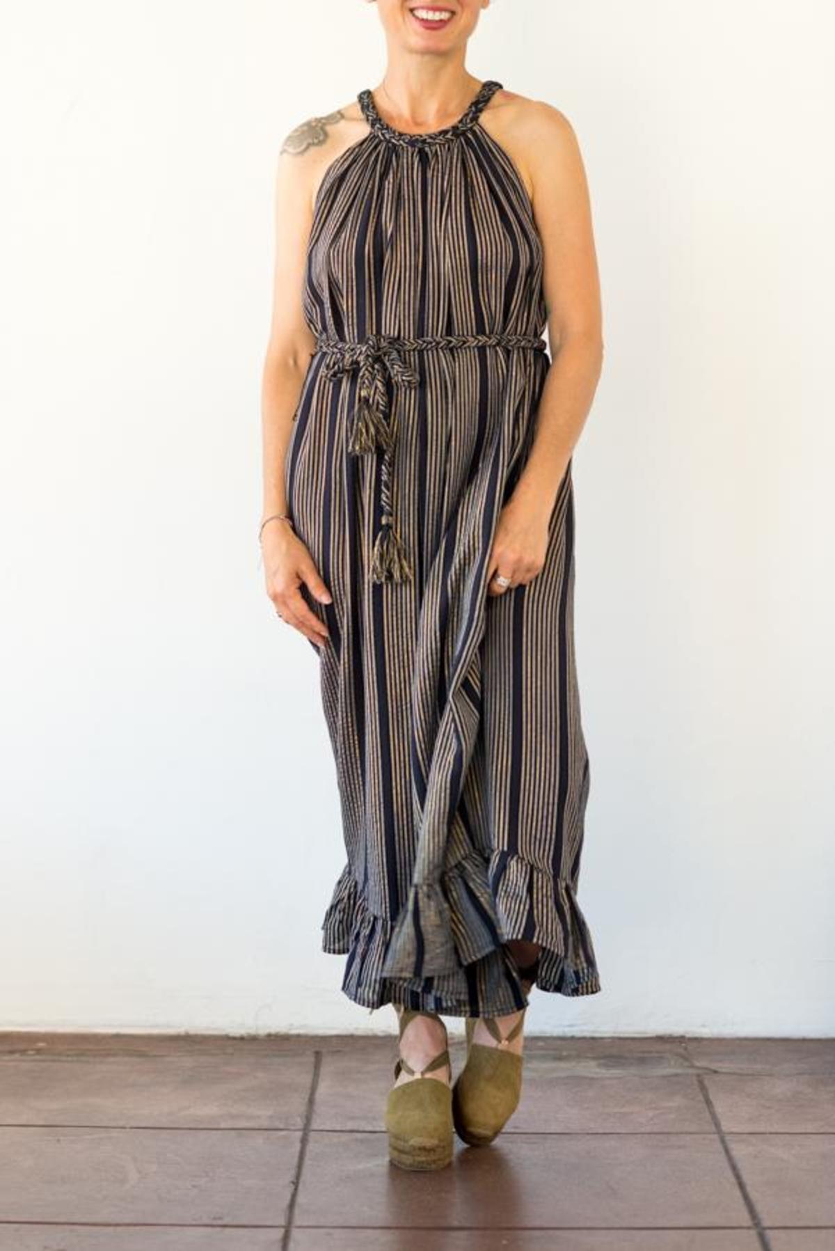 Apiece Apart Caspia Braid Tank Dress - Black Stripe | Garmentory