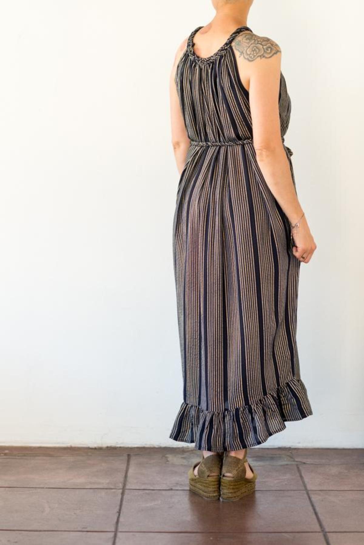 Apiece Apart Caspia Braid Tank Dress - Black Stripe | Garmentory
