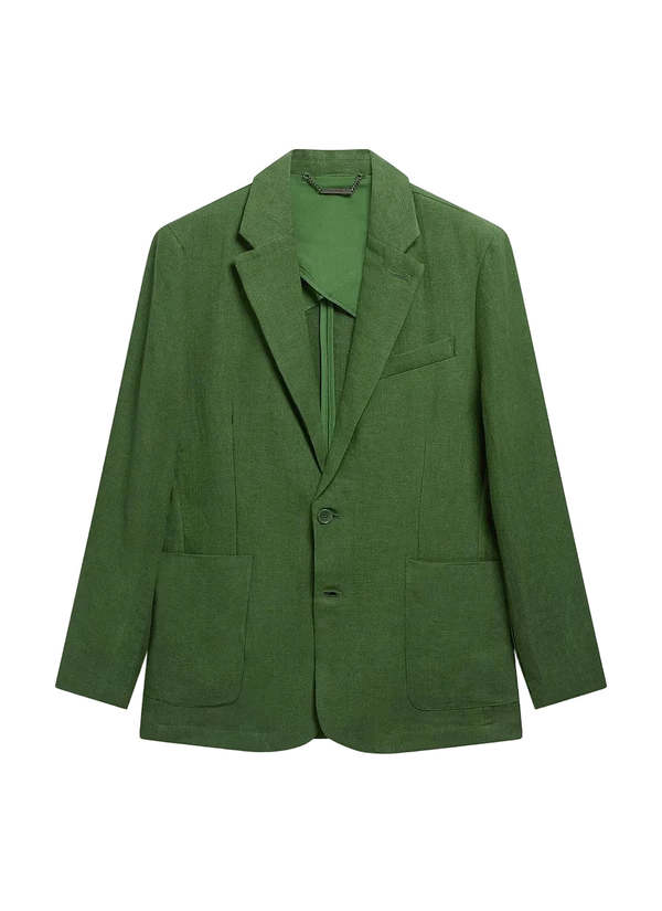 Percival Tailored Linen Blazer - Forest Green | Garmentory