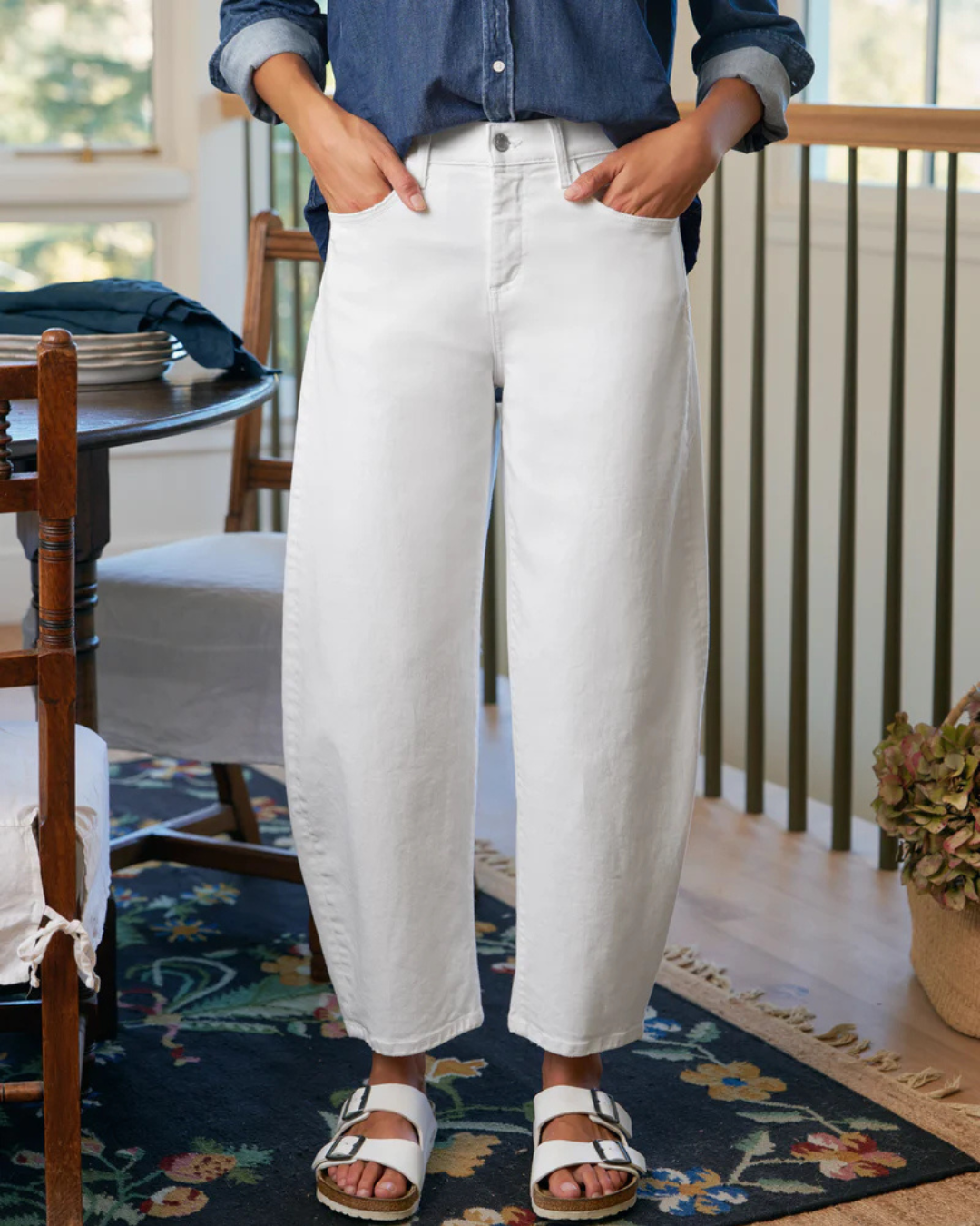Frank & Eileen Brennan Barrel-Leg Jeans - White | Garmentory