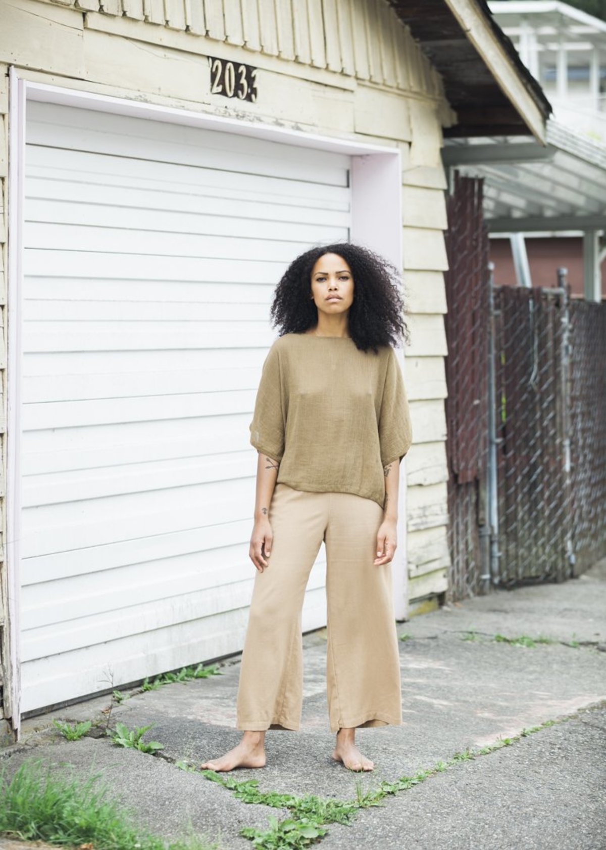 Black Crane Crape Box Top - Coffee | Garmentory