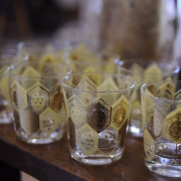 Vintage Ned Harris Pneapple Low Ball Glasses | Garmentory