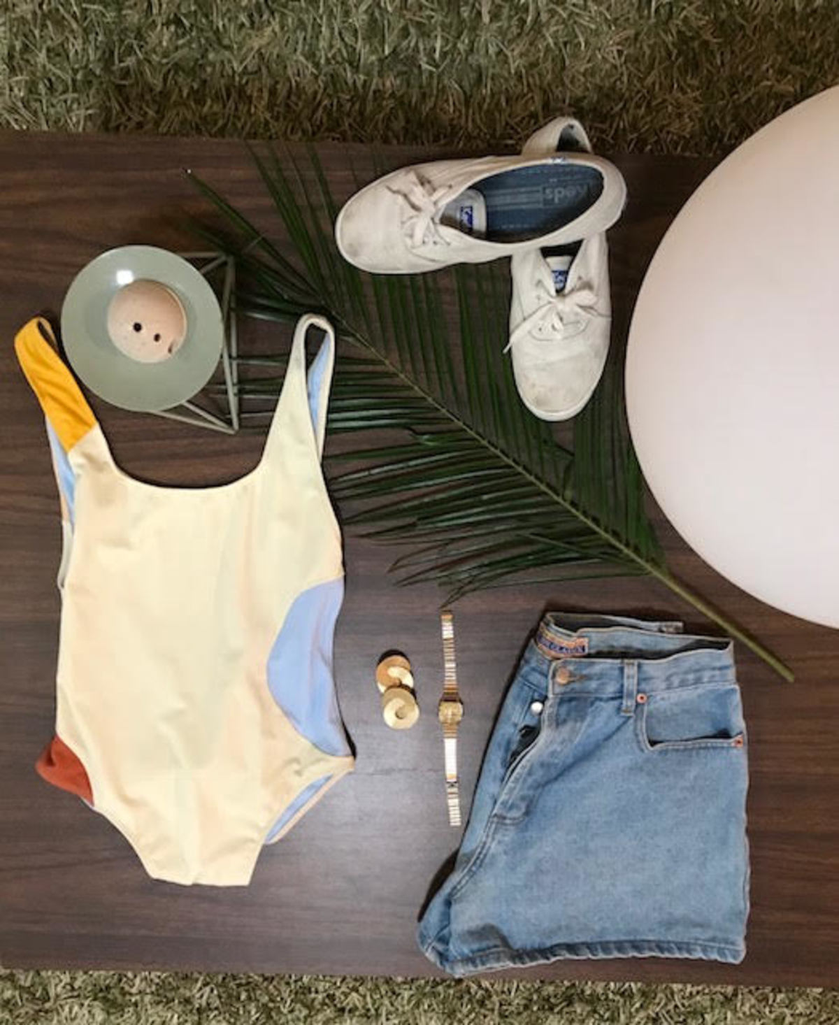 LINEAR OBJECTS IVORY COLORBLOCK ONE PIECE - Ivory Colorblock | Garmentory