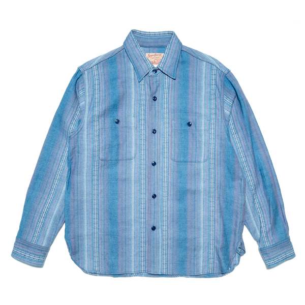 sugar cane SC29579 Southwestern Indigo Dobby Work Shirt | Garmentory