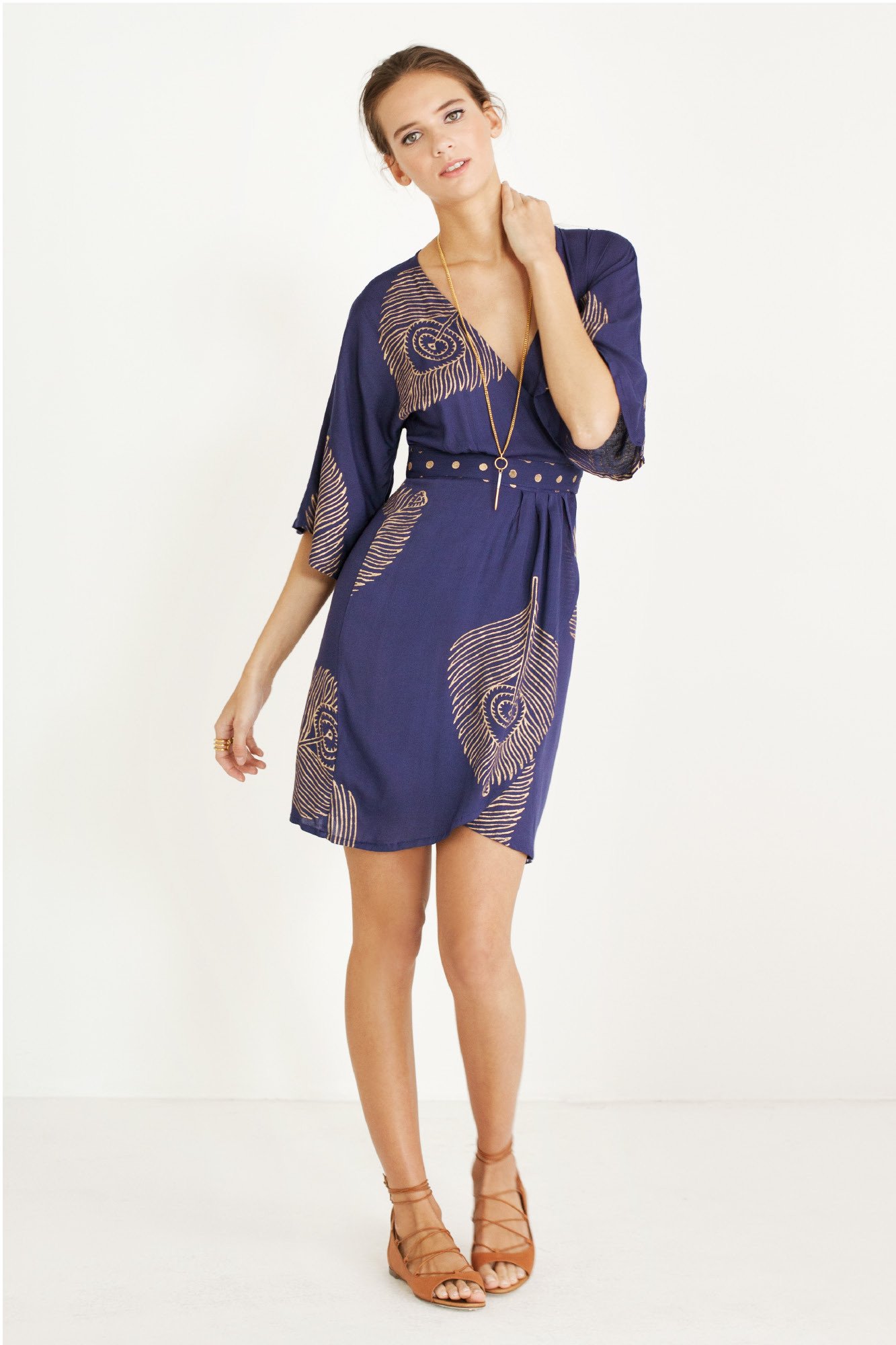Peacock Feather Kimono Dress | Garmentory