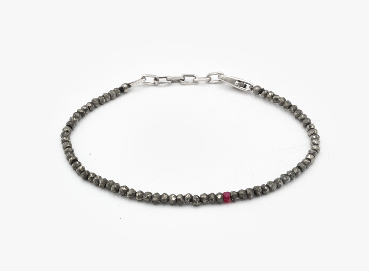 titleofwork Beaded Stones Pyrite Bracelet 152 | Garmentory