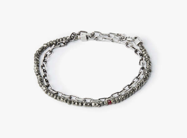 titleofwork Beaded Stones Pyrite Multi Wrap Bracelet 220 | Garmentory