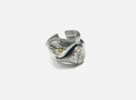 titleofwork Distressed Mixed Metal Double Signet Ring 114 | Garmentory