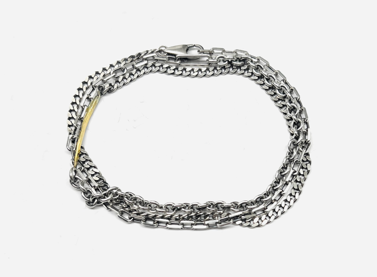 titleofwork Mixed Metal Necklace / 18K Bar 229 | Garmentory