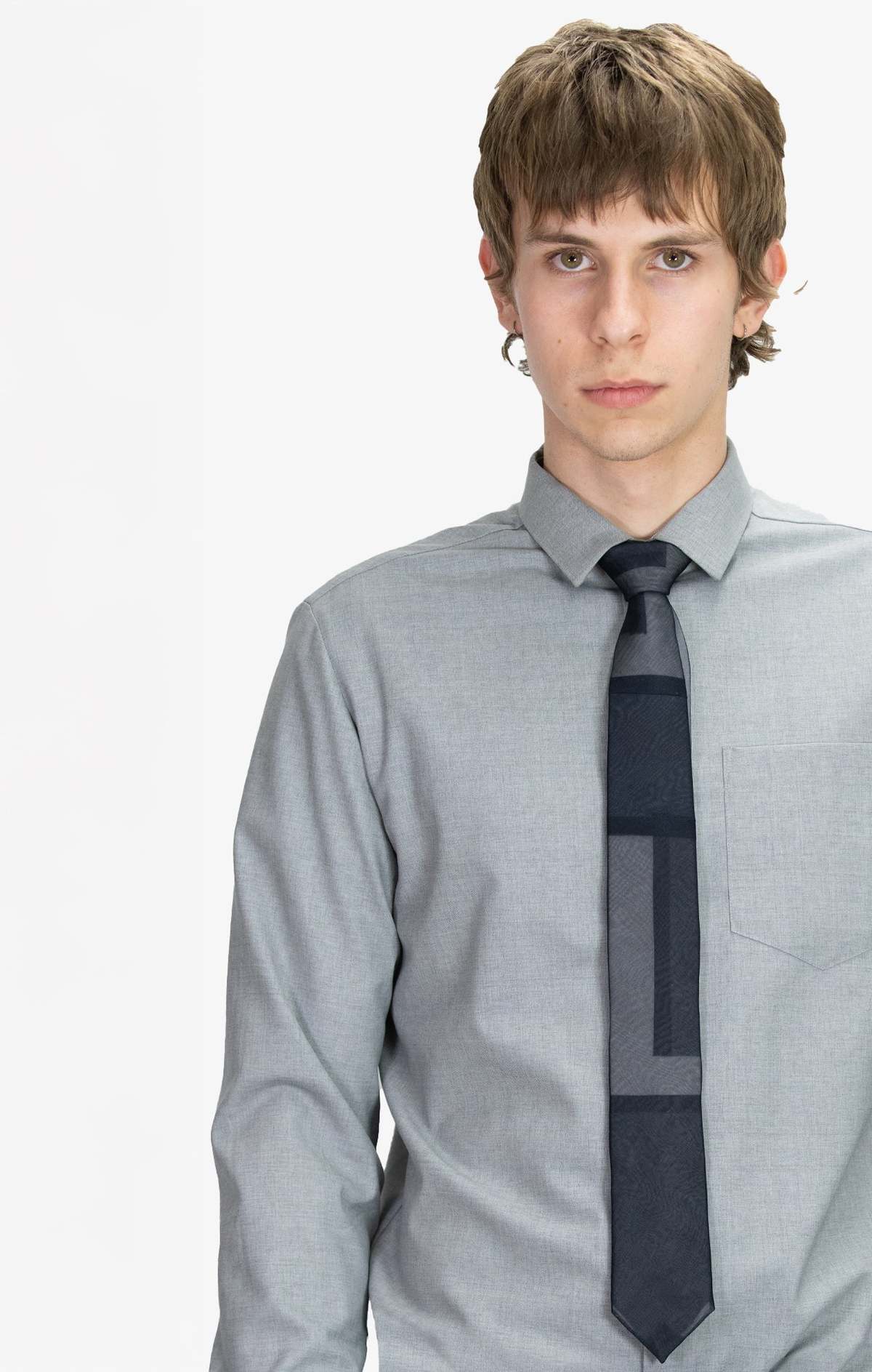 titleofwork Slate Color Block 1117 Necktie | Garmentory