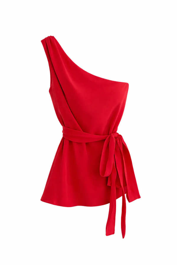 Nude Lucy Amaya Cupro Tie Top - Vermillion | Garmentory