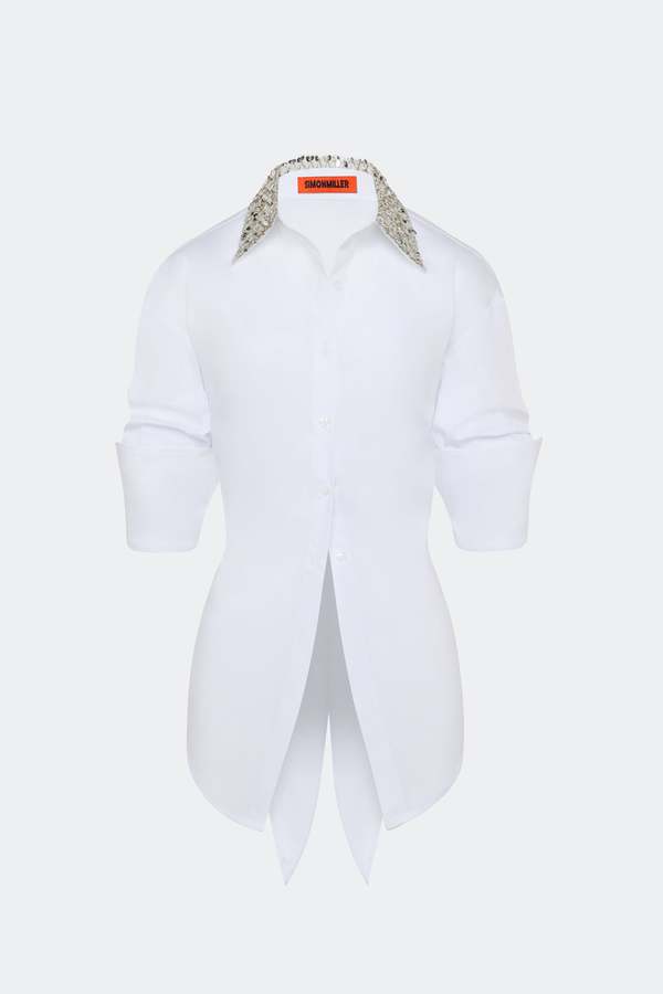 Simon Miller Loch Embellished Button Up Top - Macadamia | Garmentory