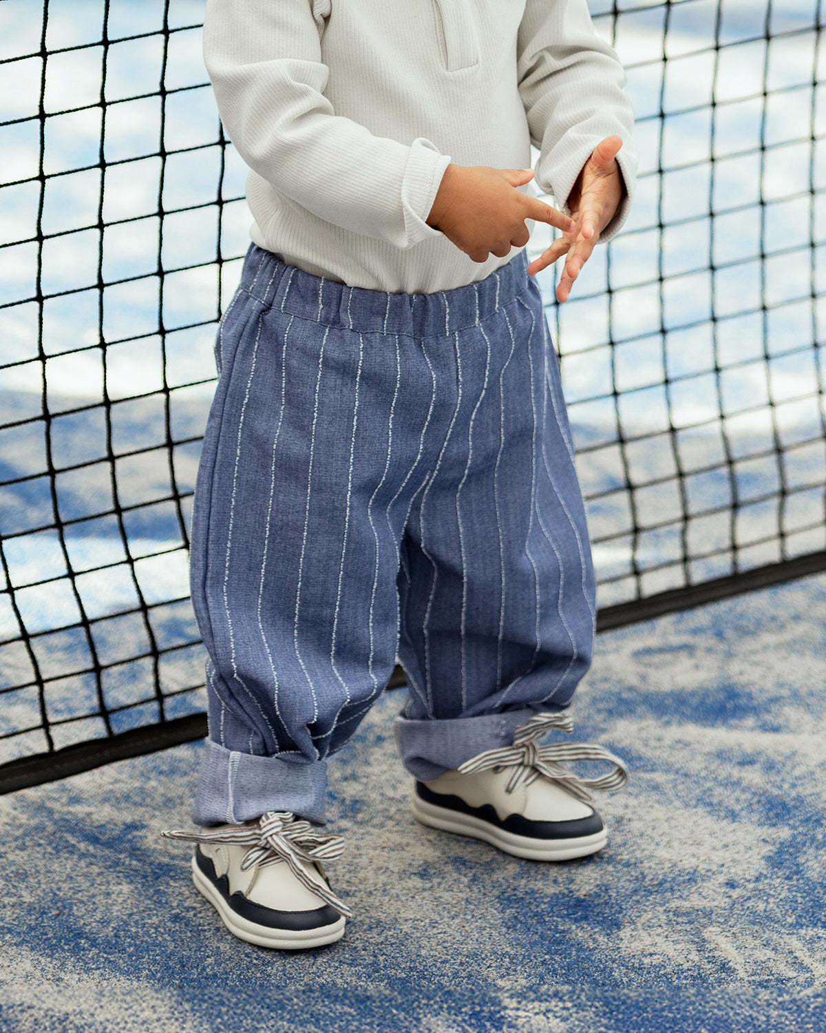 Donsje Mink Trousers - Foggy Blue Striped | Garmentory