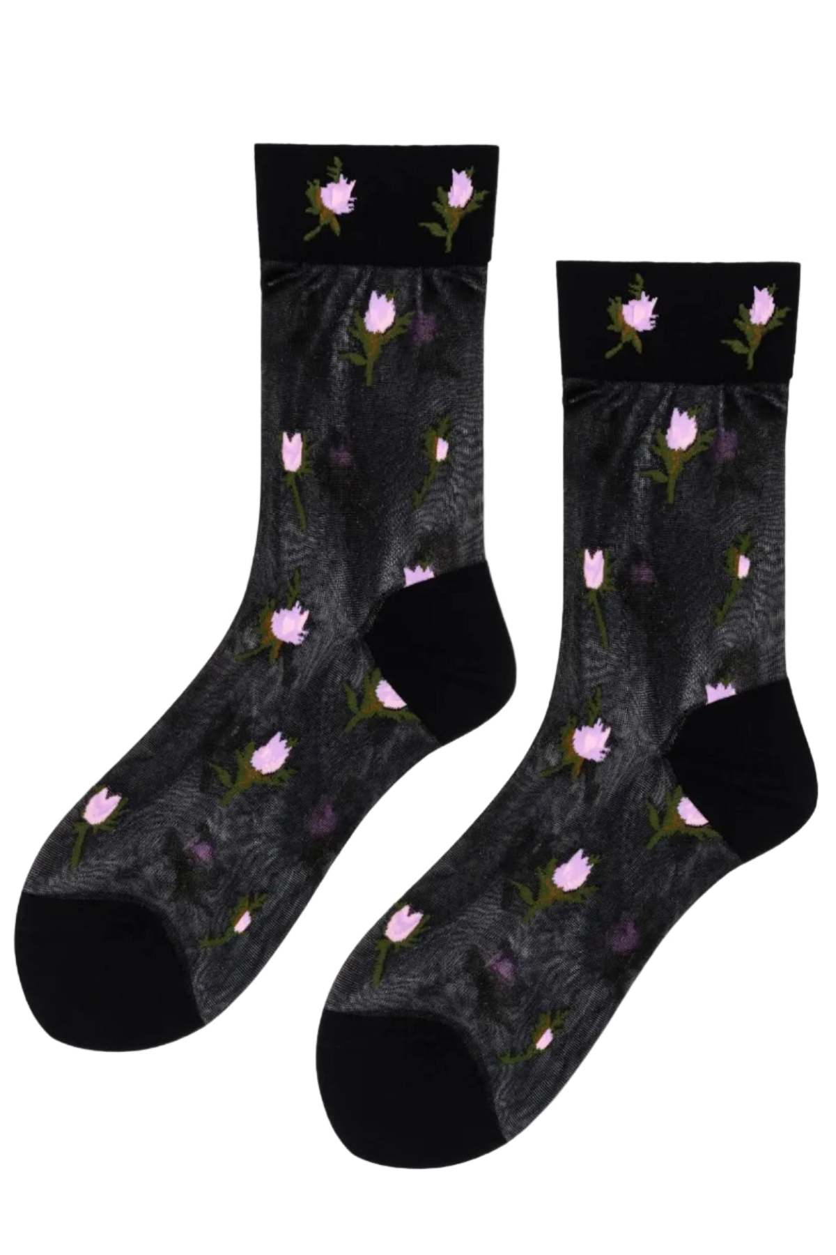 Hansel from Basel Rosebud Sheer Crew Socks | Garmentory