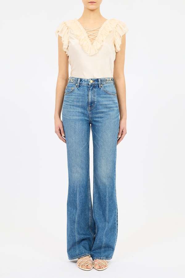 Ulla Johnson The Colette Straight Leg Jean - Danube | Garmentory