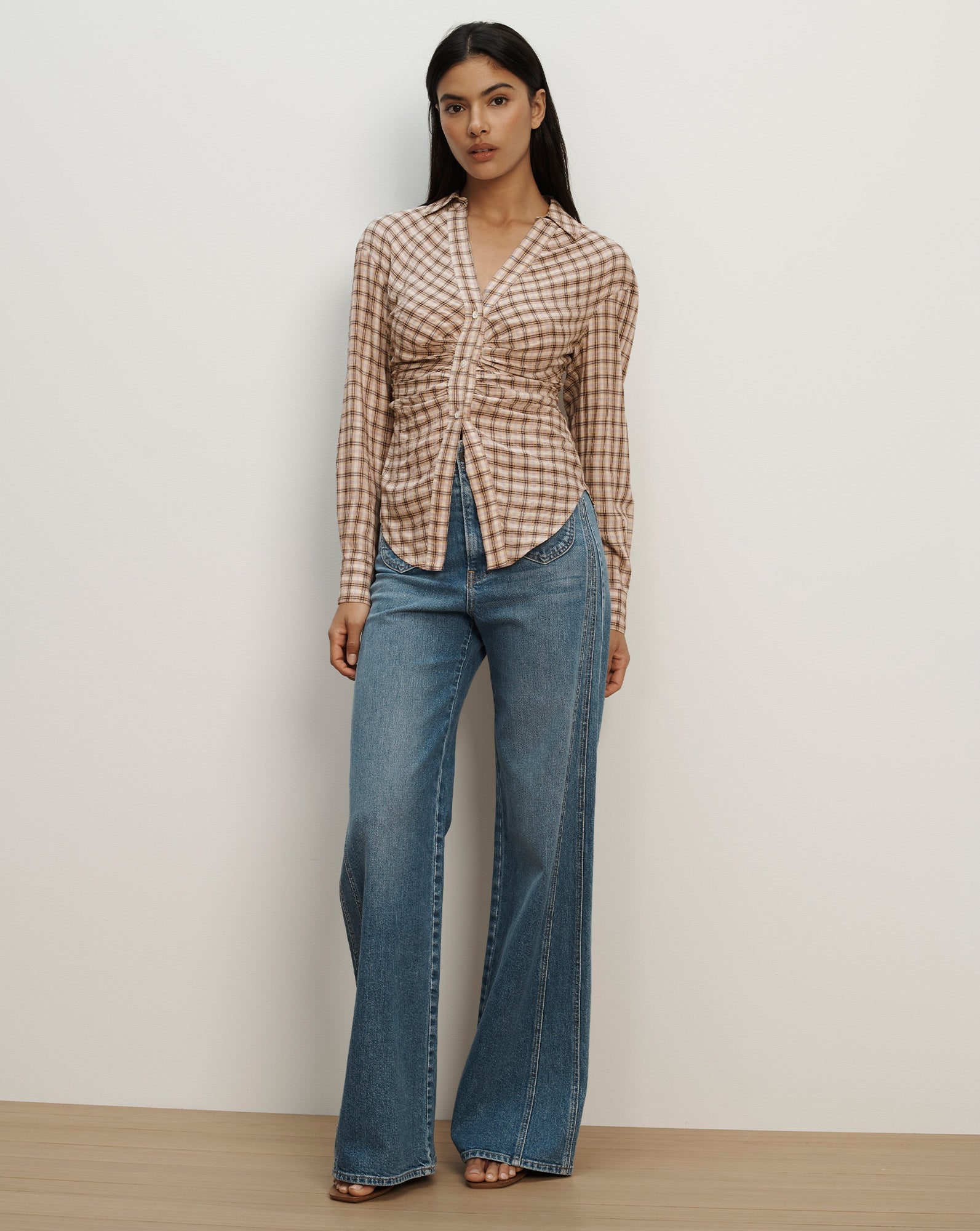 Veronica Beard Devra Button-Down Shirt - Elderberry Multi | Garmentory