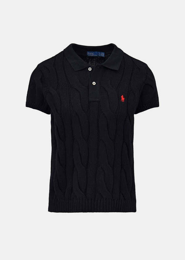 Polo Ralph Lauren Cable Knit Polo Shirt - Polo Black | Garmentory