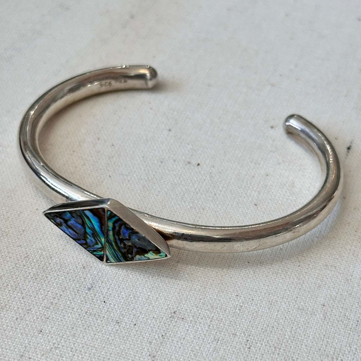 Burke Mercantile Vintage Sterling Silver Abalone Cuff Bracelet - Silver ...