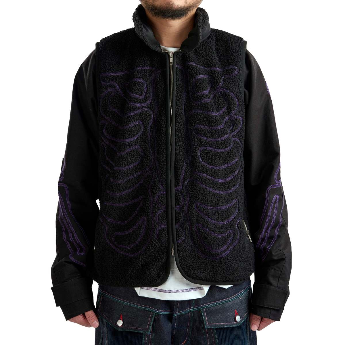 FORTUNE WWD Skeleton Zip-Away Sleeve Jacket - Black | Garmentory