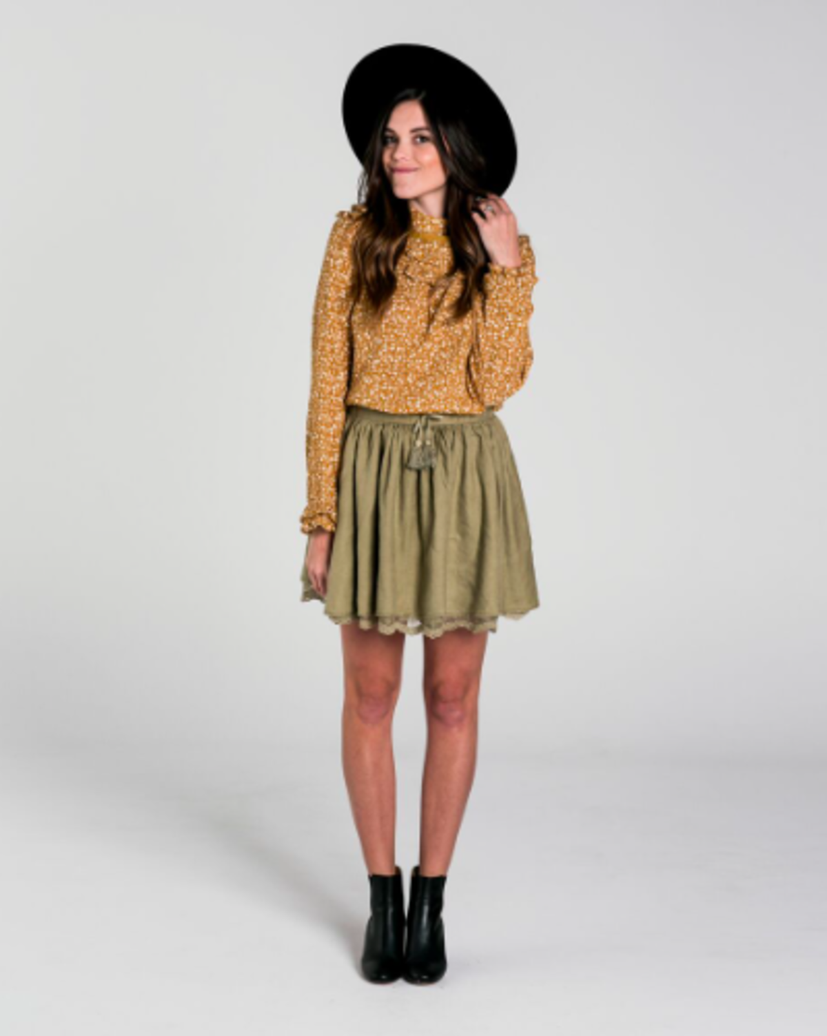 Rylee And Cru Mini Skirt Green Garmentory