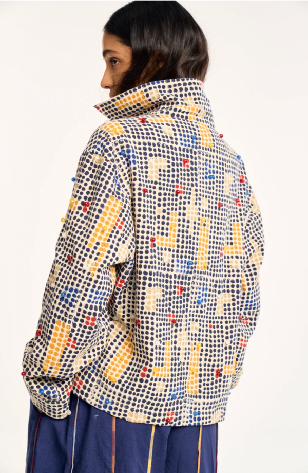 RUJUTA SHETH Astrid Jacket - Tic Tac Block Print | Garmentory