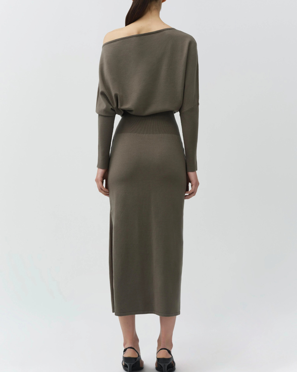 Jonathan Simkhai Janese Off Shoulder Midi Dress - Sea Turtle | Garmentory