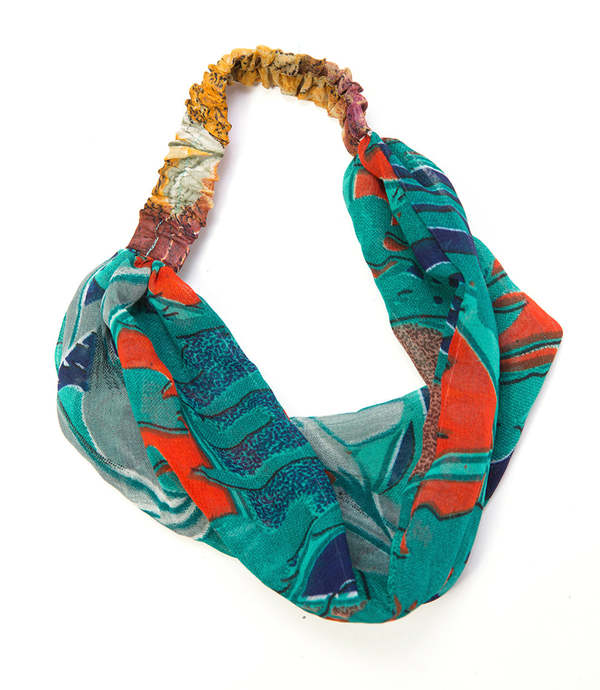 Matr Boomie Cabana Upcycled Sari Fabric Headband | Garmentory