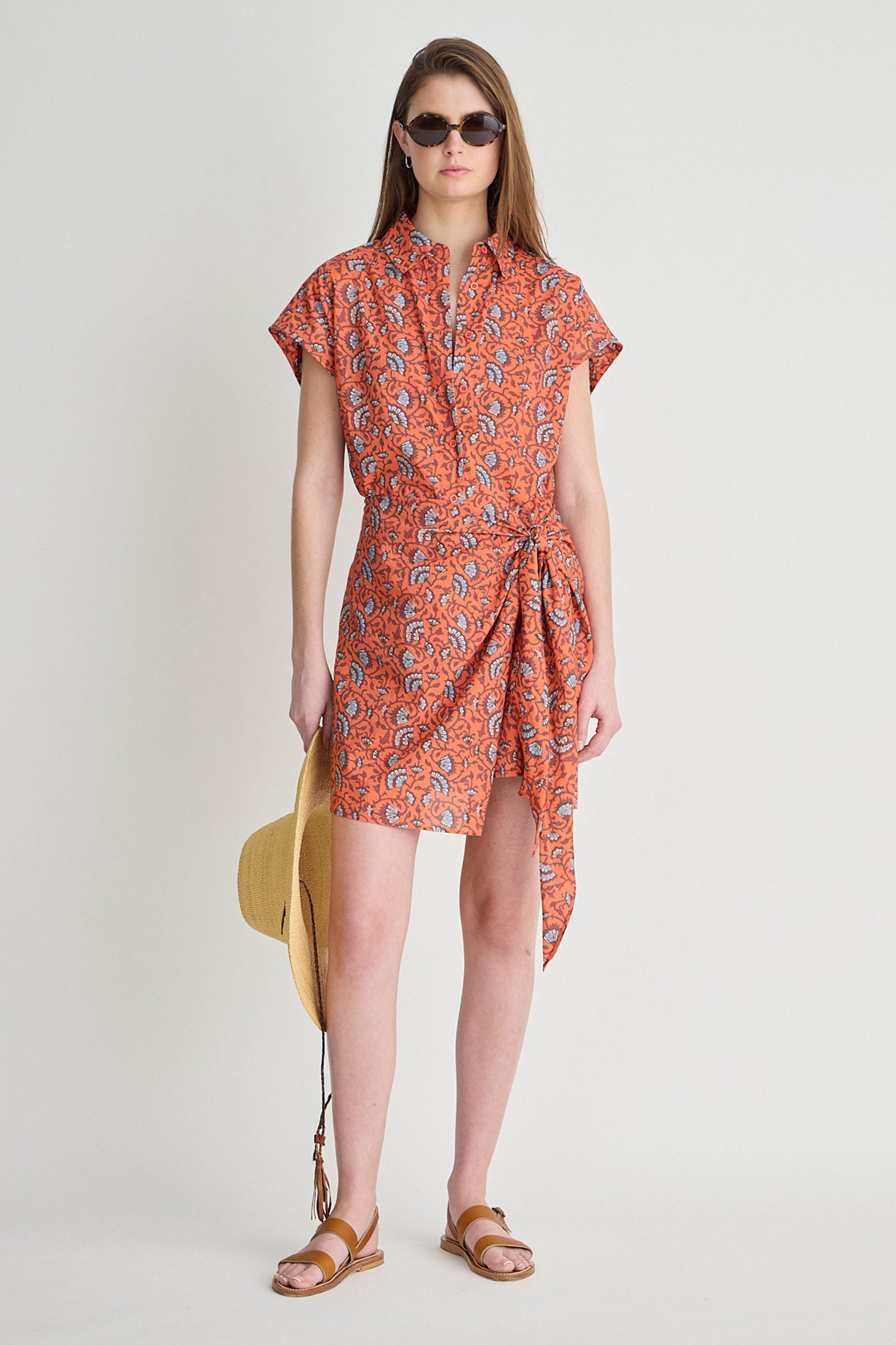 Apiece Apart San Vito Sarong Dress - Night Blooms Firecracker | Garmentory