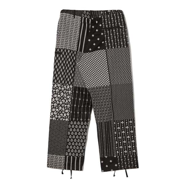 Engineered Garments Drawstring Pant Black/White Cotton Patchwork Print ...