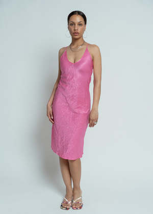 Brazeau Tricot Crinkle Slip Dress | Garmentory