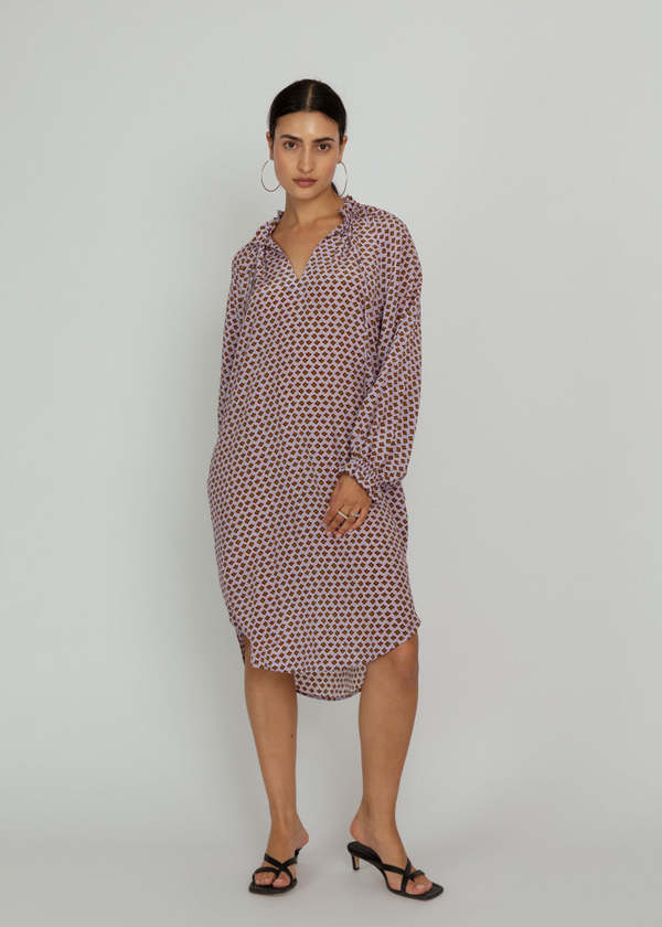 Odeeh Mini Lilies Silk Dress - Light Lilac | Garmentory