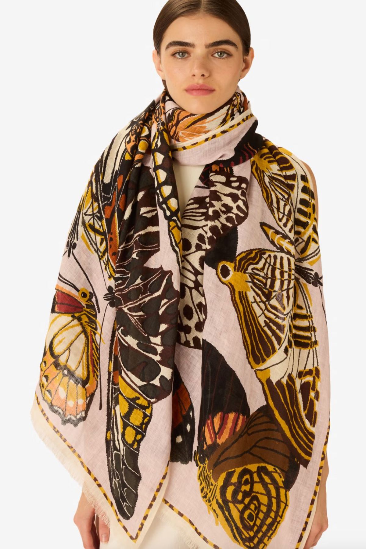 Inoui Editions 100cm Papillon Linen Scarf | Garmentory