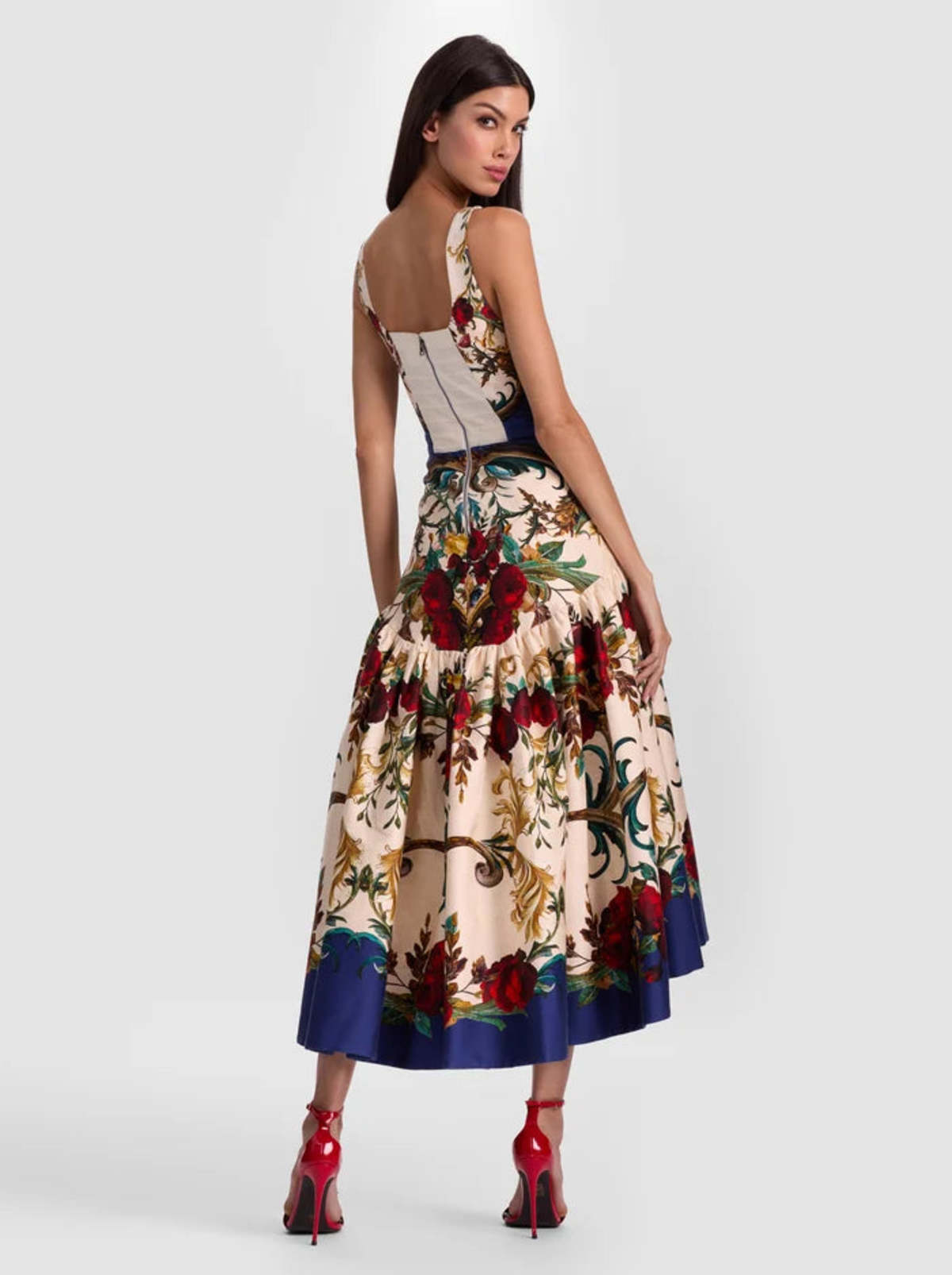 Alice + Olivia Diana Structured Midi Dress - Gilded Rose | Garmentory