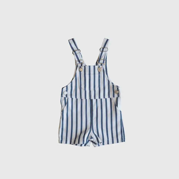 KIDS Forever French Baby Denim Stripe Overalls | Garmentory