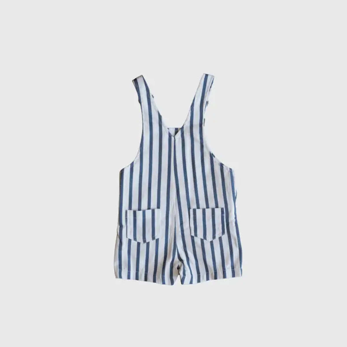 KIDS Forever French Baby Denim Stripe Overalls | Garmentory