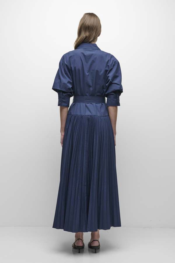 Jonathan Simkhai Arlo Belted Cotton Maxi Dress - Midnight | Garmentory
