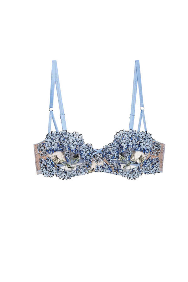 Fleur du Mal Hydrangea Balconette Bra - Petal Blue | Garmentory